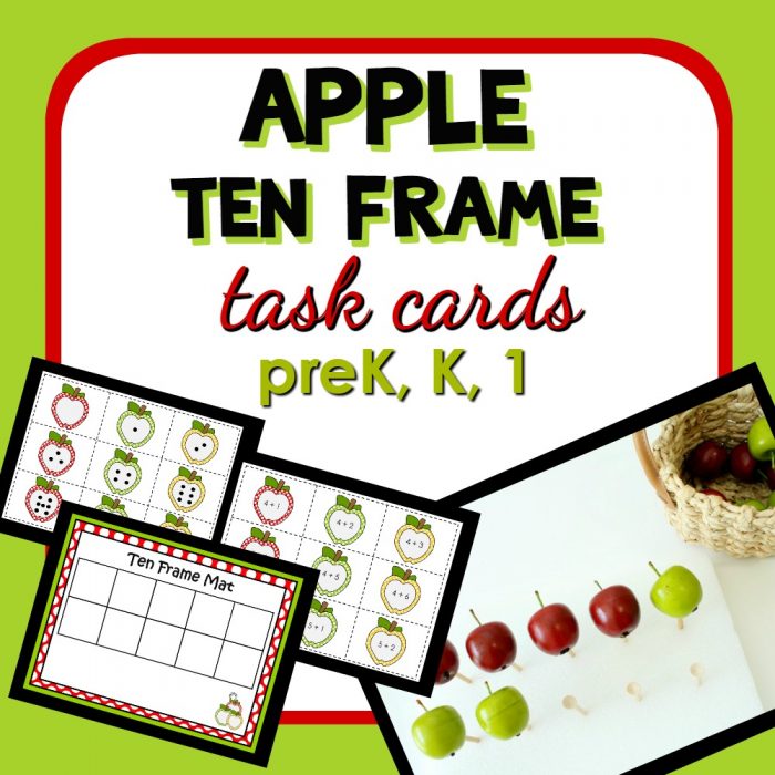 Apple Ten Frame Task Cards - Preschool Teacher 101
