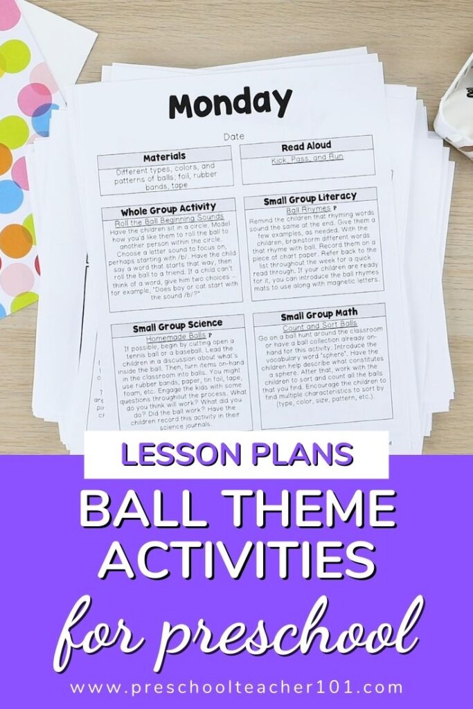 Ball Theme Preschool Classroom Lesson Plans - Preschool Teacher 101