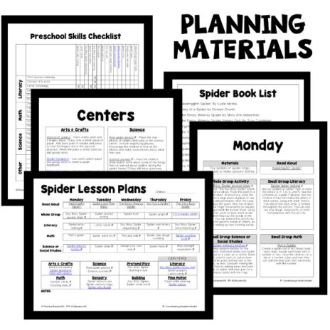 Spider Theme Preschool Classroom Lesson Plans - Preschool Teacher 101