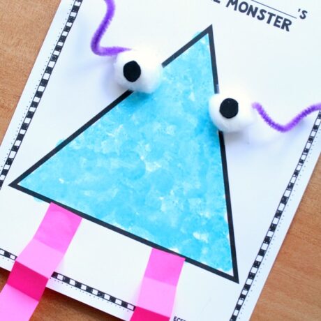 Monster Shape Art with Math and Literacy Activities - Preschool Teacher 101