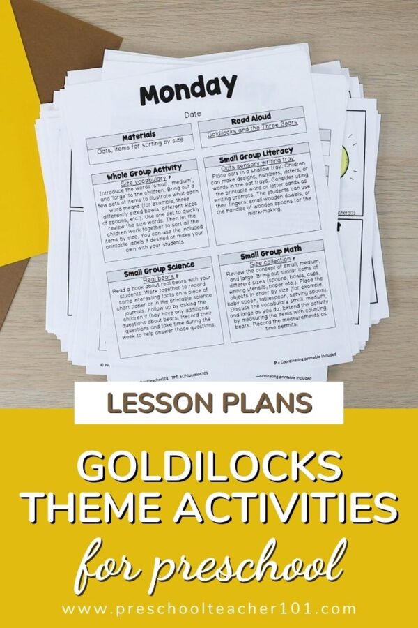 Goldilocks Preschool Classroom Lesson Plans - Preschool Teacher 101