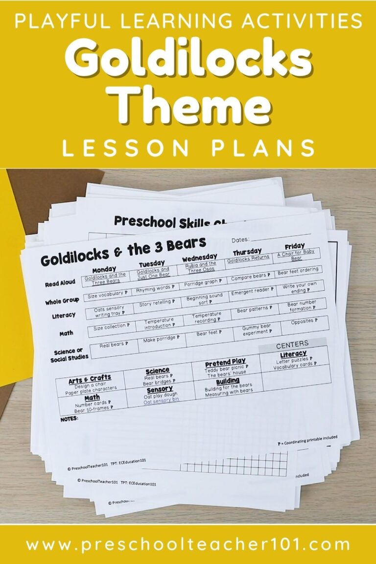 Goldilocks Preschool Classroom Lesson Plans - Preschool Teacher 101