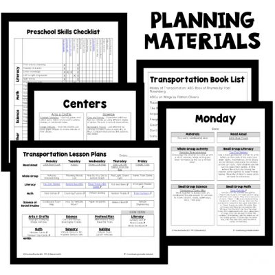 Transportation Theme Preschool Classroom Lesson Plans - Preschool ...