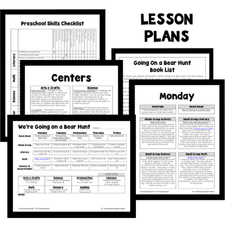 Going on a Bear Hunt Preschool Classroom Lesson Plans