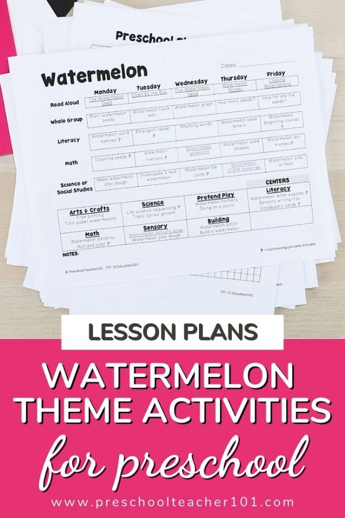 Watermelon Theme Preschool Classroom Lesson Plans - Preschool Teacher 101