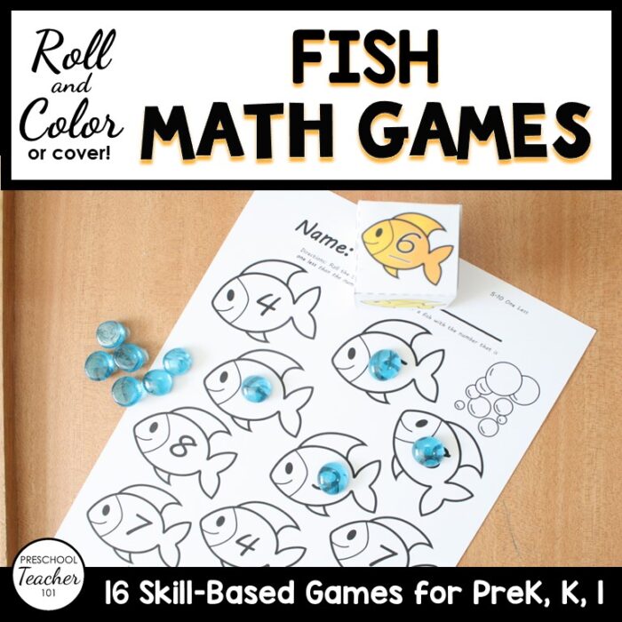Roll and Color Math Games BUNDLE - Preschool Teacher 101