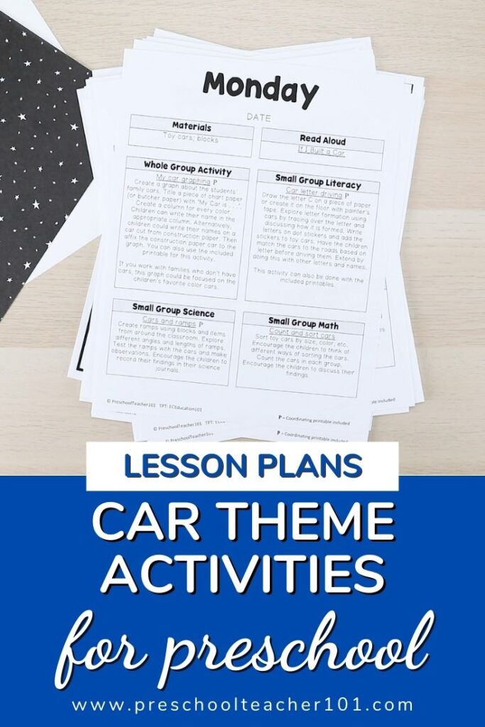 Car Theme Preschool Classroom Lesson Plans - Preschool Teacher 101