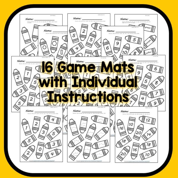 Crayon Roll and Color Math Games - Preschool Teacher 101