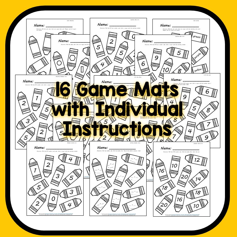 Crayon Roll and Color Math Games - Preschool Teacher 101