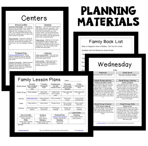Family Theme Preschool Classroom Lesson Plans - Preschool Teacher 101