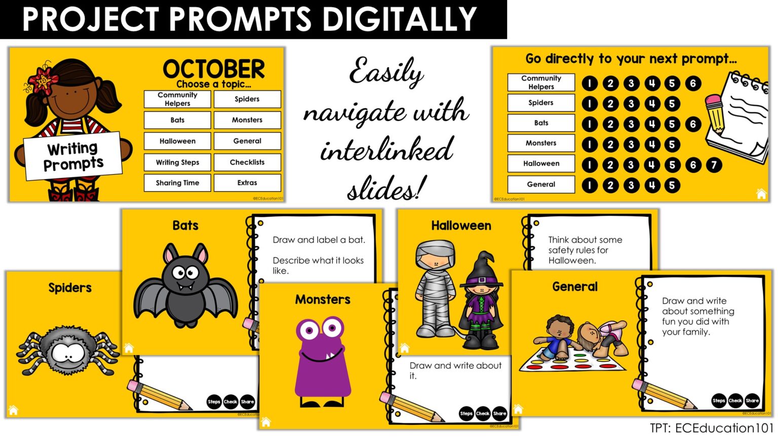 October Writing Journal Prompts - Preschool Teacher 101