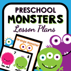 Monster Shape Art with Math and Literacy Activities - Preschool Teacher 101