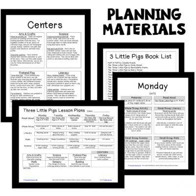 Three Little Pigs Theme Preschool Classroom Lesson Plans - Preschool ...