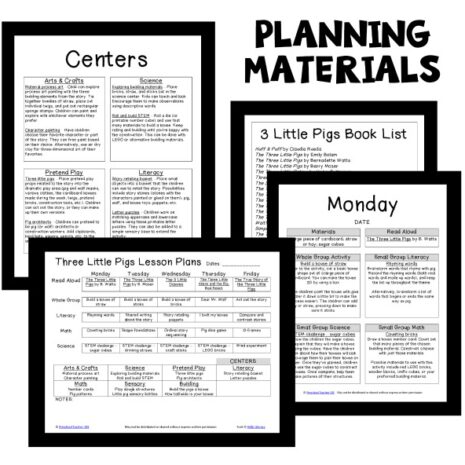 Three Little Pigs Theme Preschool Classroom Lesson Plans - Preschool ...