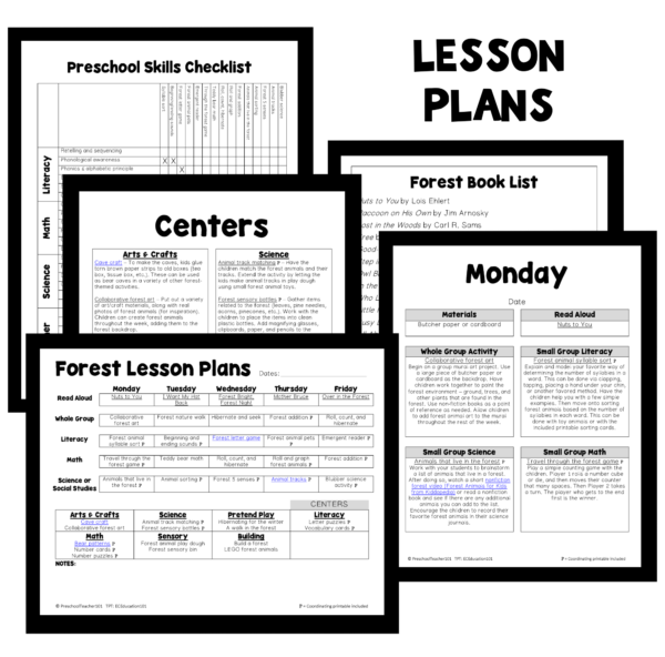 Forest Theme Preschool Classroom Lesson Plans - Preschool Teacher 101