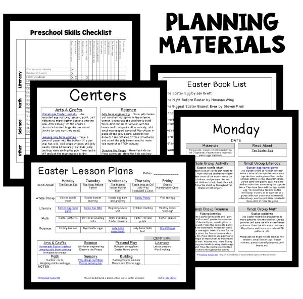 Easter Theme Preschool Classroom Lesson Plans