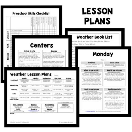 Weather Theme Preschool Classroom Lesson Plans - Preschool Teacher 101
