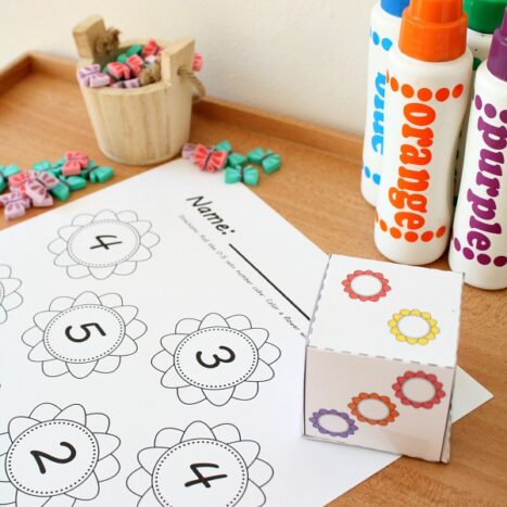 Spring Flower Roll and Color Math Games - Preschool Teacher 101