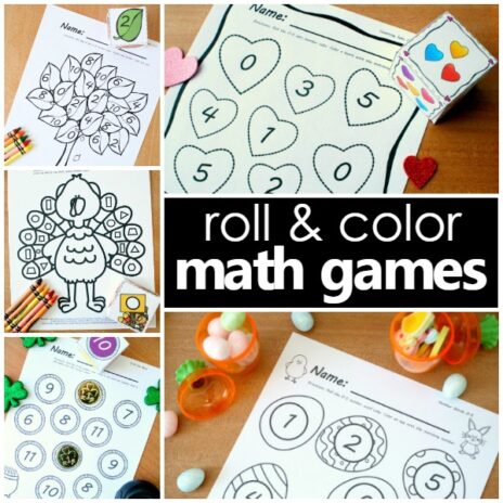 Fall Apple Roll and Color Math Games - Preschool Teacher 101