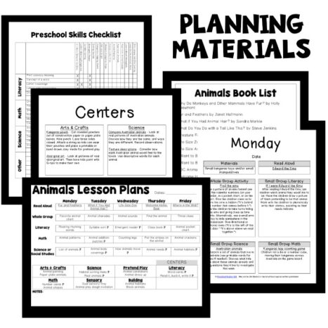 Animal Theme Preschool Classroom Lesson Plans - Preschool Teacher 101