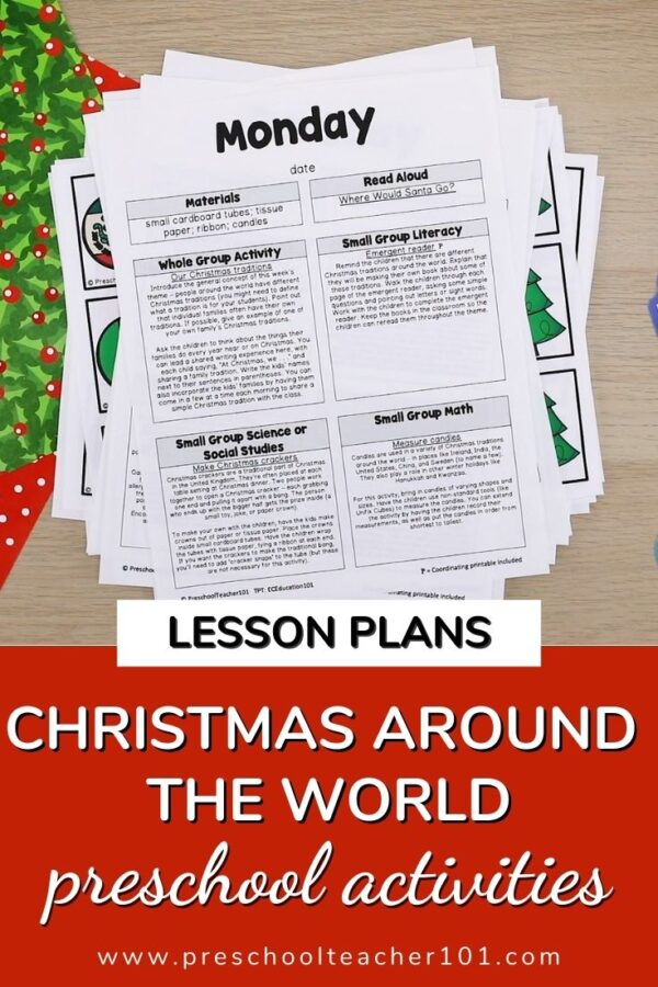 Christmas Around the World Theme Preschool Classroom Lesson Plans ...