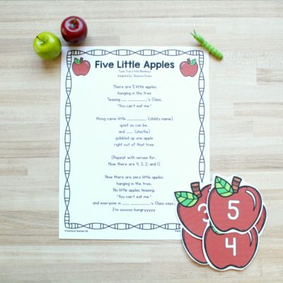 5 Little Apples Preschool Circle Time Song and Activities - Preschool ...