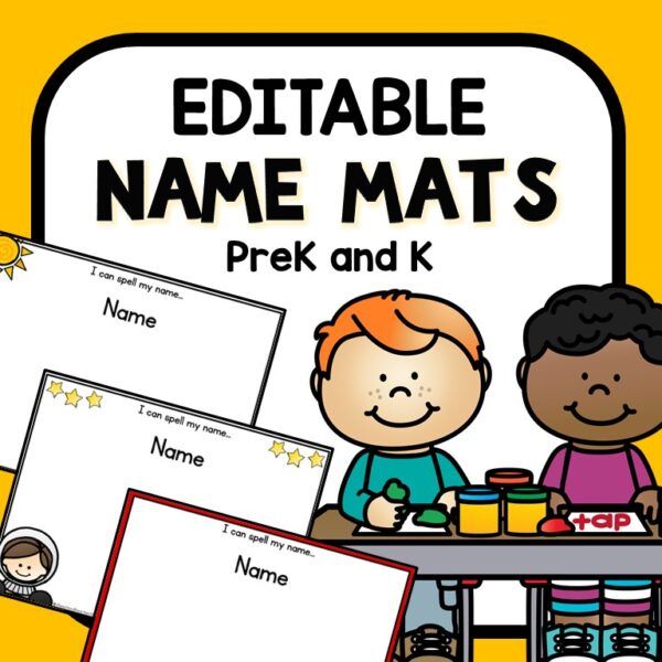 Editable Name Mats - Preschool Teacher 101