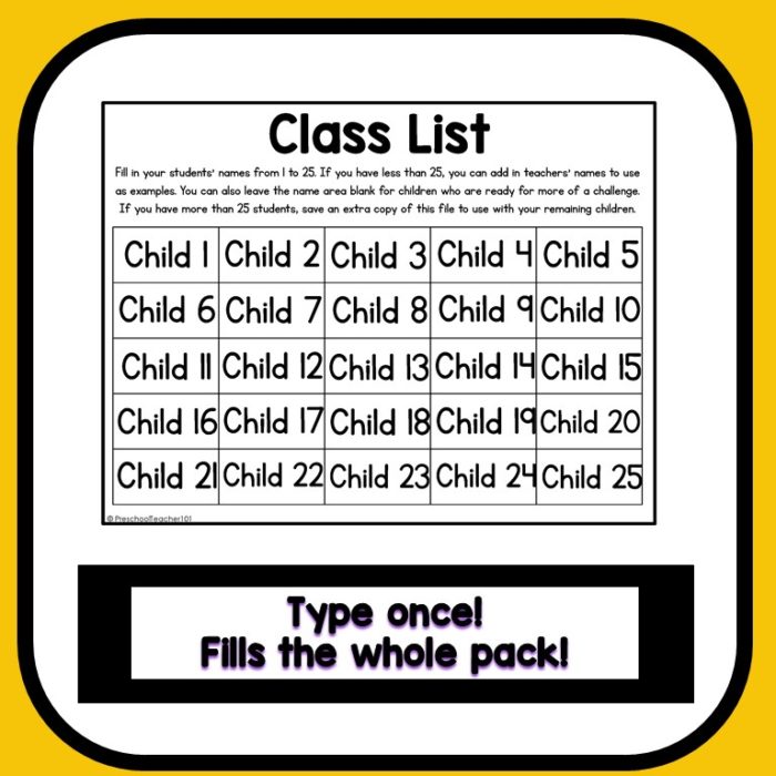 Seasonal Editable Auto-Fill Name Mats - Preschool Teacher 101