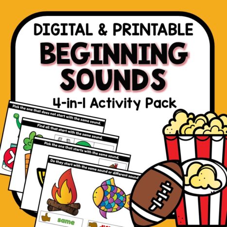 4-in-1 Beginning Sounds Digital Activities Bundle - Preschool Teacher 101