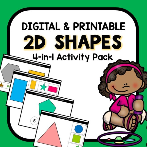 4-in-1 2D Shapes Digital Activities Bundle - Preschool Teacher 101