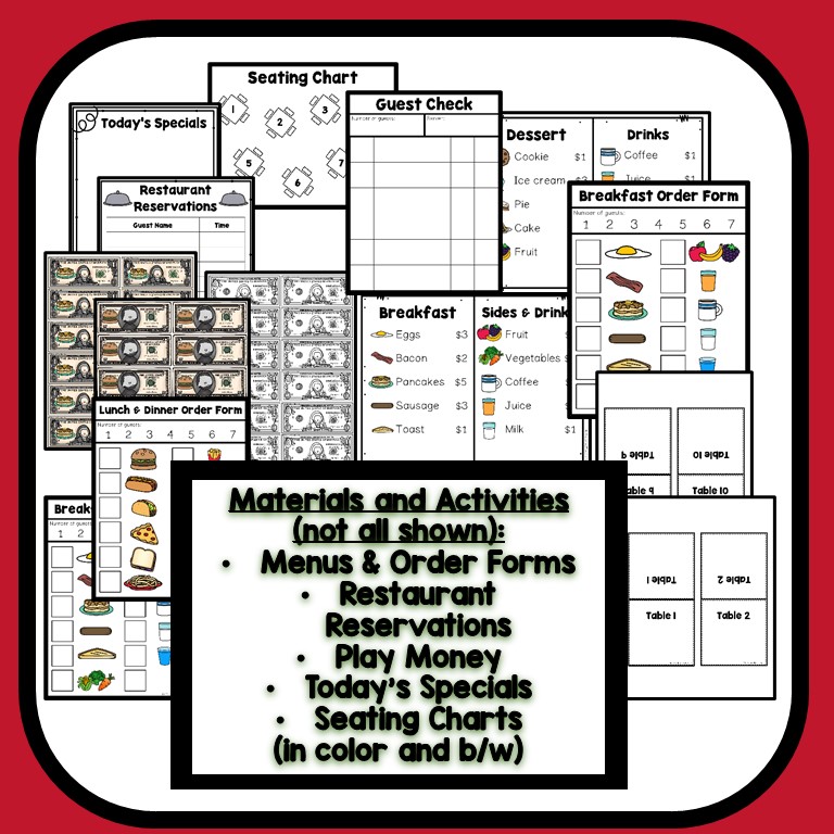 Restaurant Dramatic Play - Preschool Teacher 101