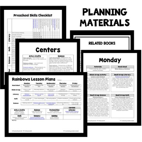 Rainbow Theme Preschool Classroom Lesson Plans - Preschool Teacher 101