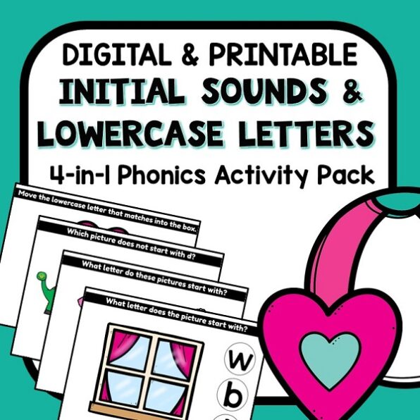 4-in-1 Beginning Sounds Phonics Digital Activities Bundle 2 - Preschool ...