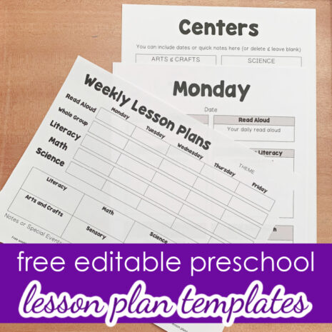 Preschool Lesson Plan Template for Weekly Planning - Preschool Teacher 101