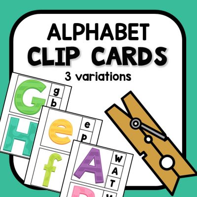 Alphabet Clip Cards - Preschool Teacher 101