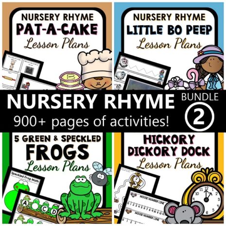 Nursery Rhyme Lesson Plans Bundle 2 for Preschool and Kindergarten