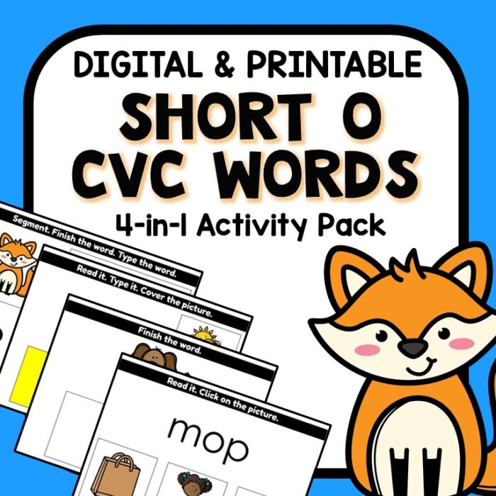 4-in-1 CVC Short E Digital Activities Bundle - Preschool Teacher 101