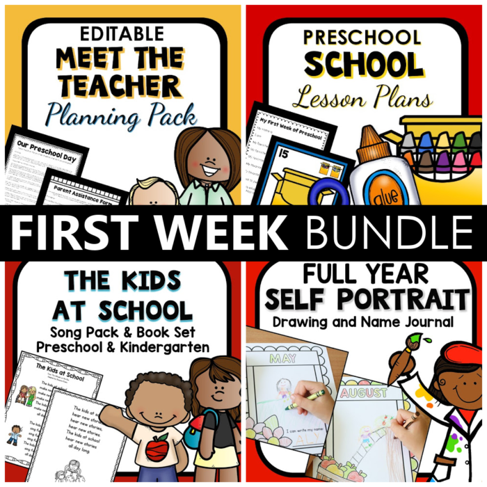 First Week of School Bundle - Preschool Teacher 101