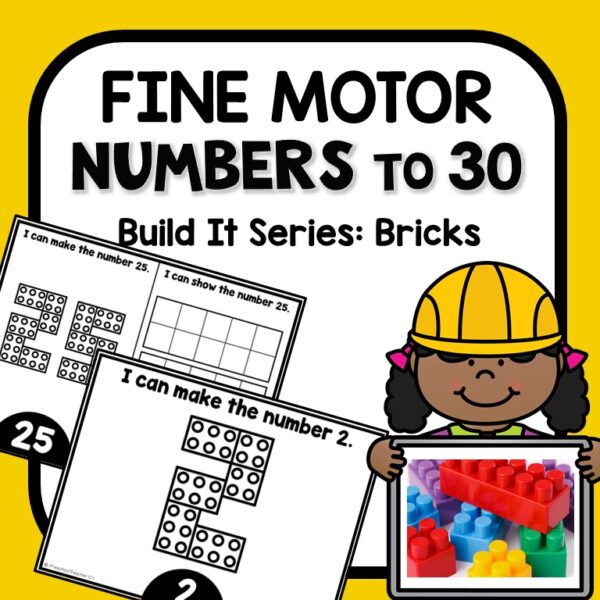 0-30 Fine Motor Number Mats-Brick Blocks - Preschool Teacher 101