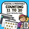 4-in-1 Counting 11 to 20 Digital Activities Bundle - Preschool Teacher 101