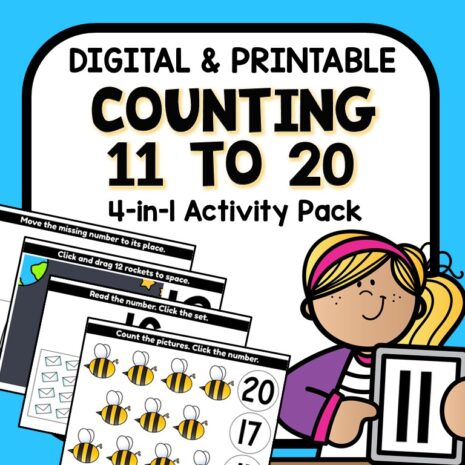 4-in-1 Counting 11 to 20 Digital Activities Bundle - Preschool Teacher 101