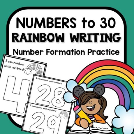 Number Rainbow Writing - Preschool Teacher 101
