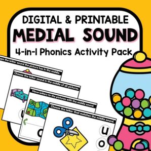 4-in-1 Medial Sounds Phonics Digital Activities Bundle