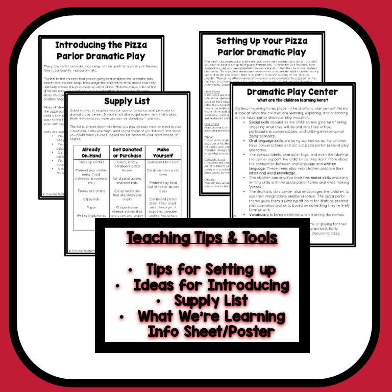 Pizza Restaurant Dramatic Play - Preschool Teacher 101