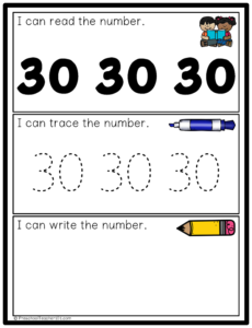 Read Trace Write Number Formation - Preschool Teacher 101