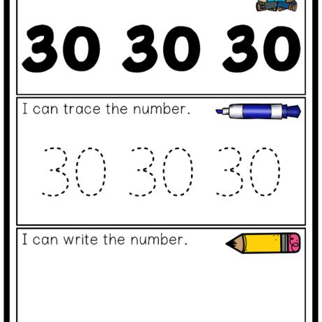 Read Trace Write Number Formation - Preschool Teacher 101