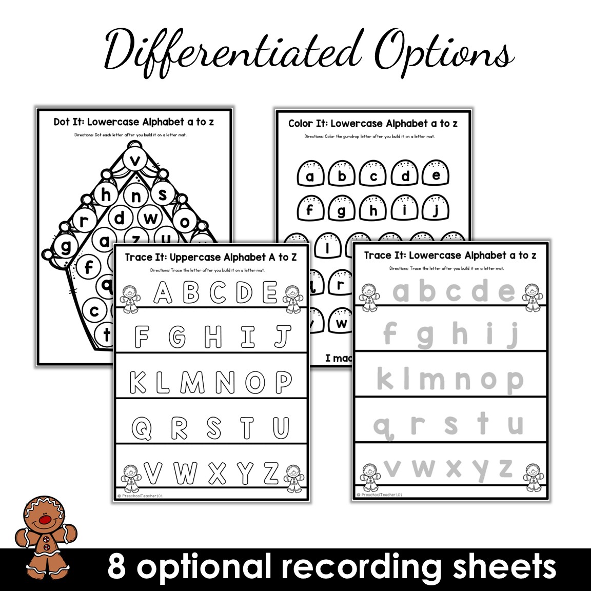 Gingerbread ABC Fine Motor Mats - Preschool Teacher 101