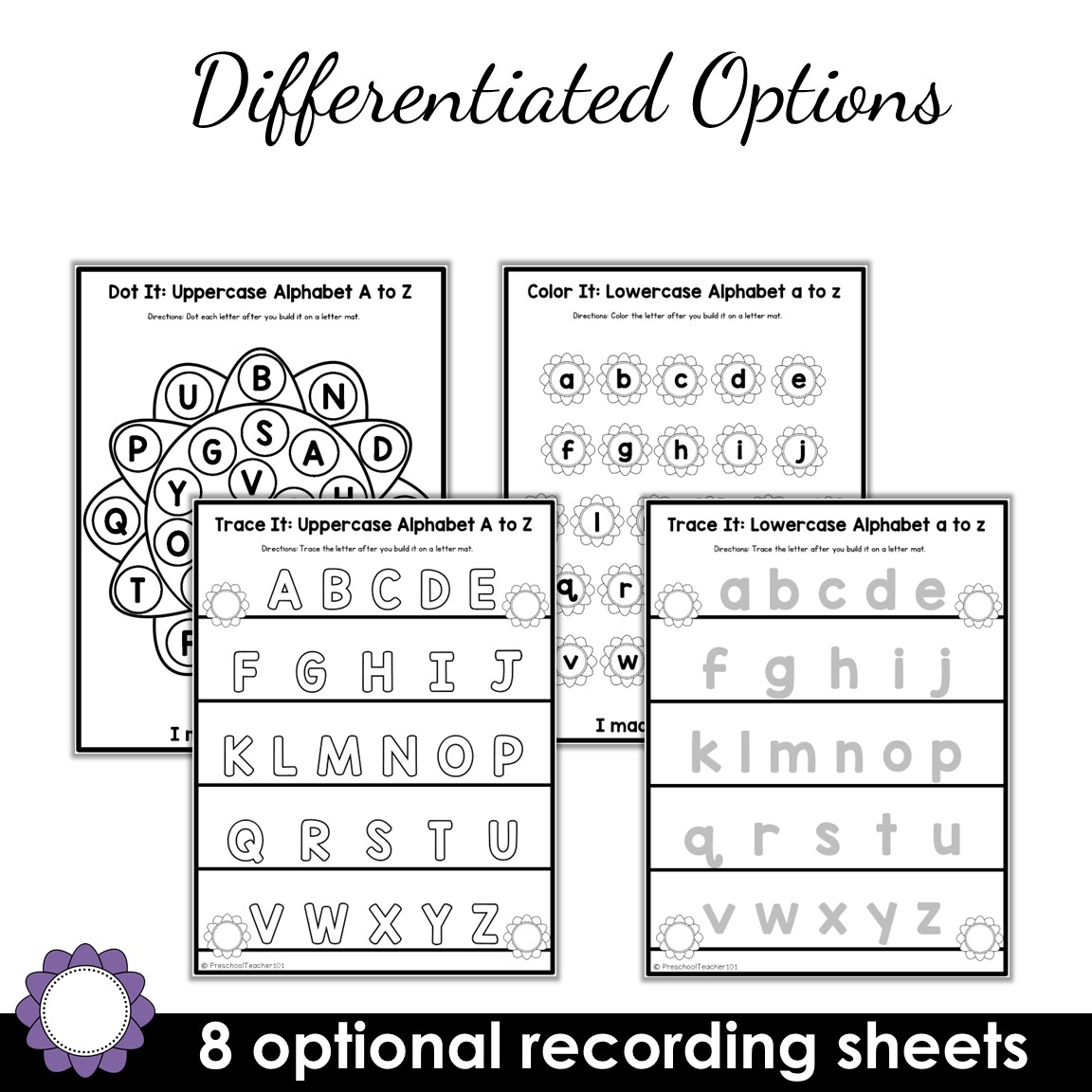 Flower ABC Fine Motor Mats - Preschool Teacher 101
