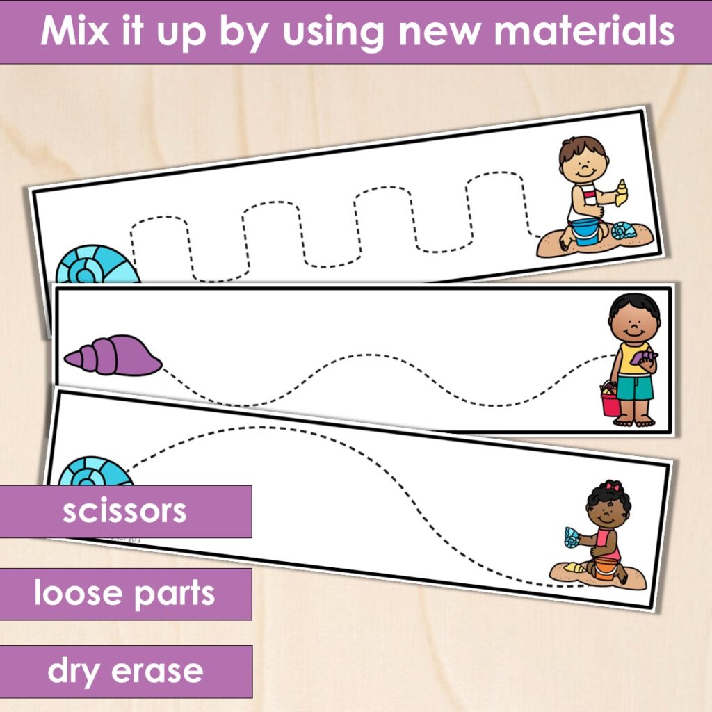 Summer Fine Motor Tracing and Cutting Strips - Preschool Teacher 101