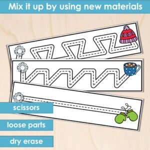 Winter Fine Motor Tracing and Cutting Strips - Preschool Teacher 101